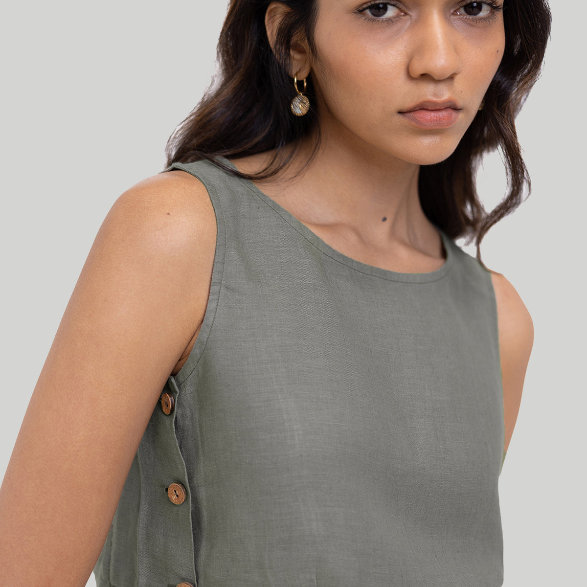 Boxy Crop Top in Dark Green – Reistor