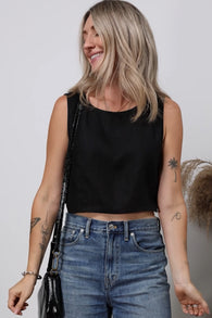 Trendy Boxy Black Summer Top - Reistor