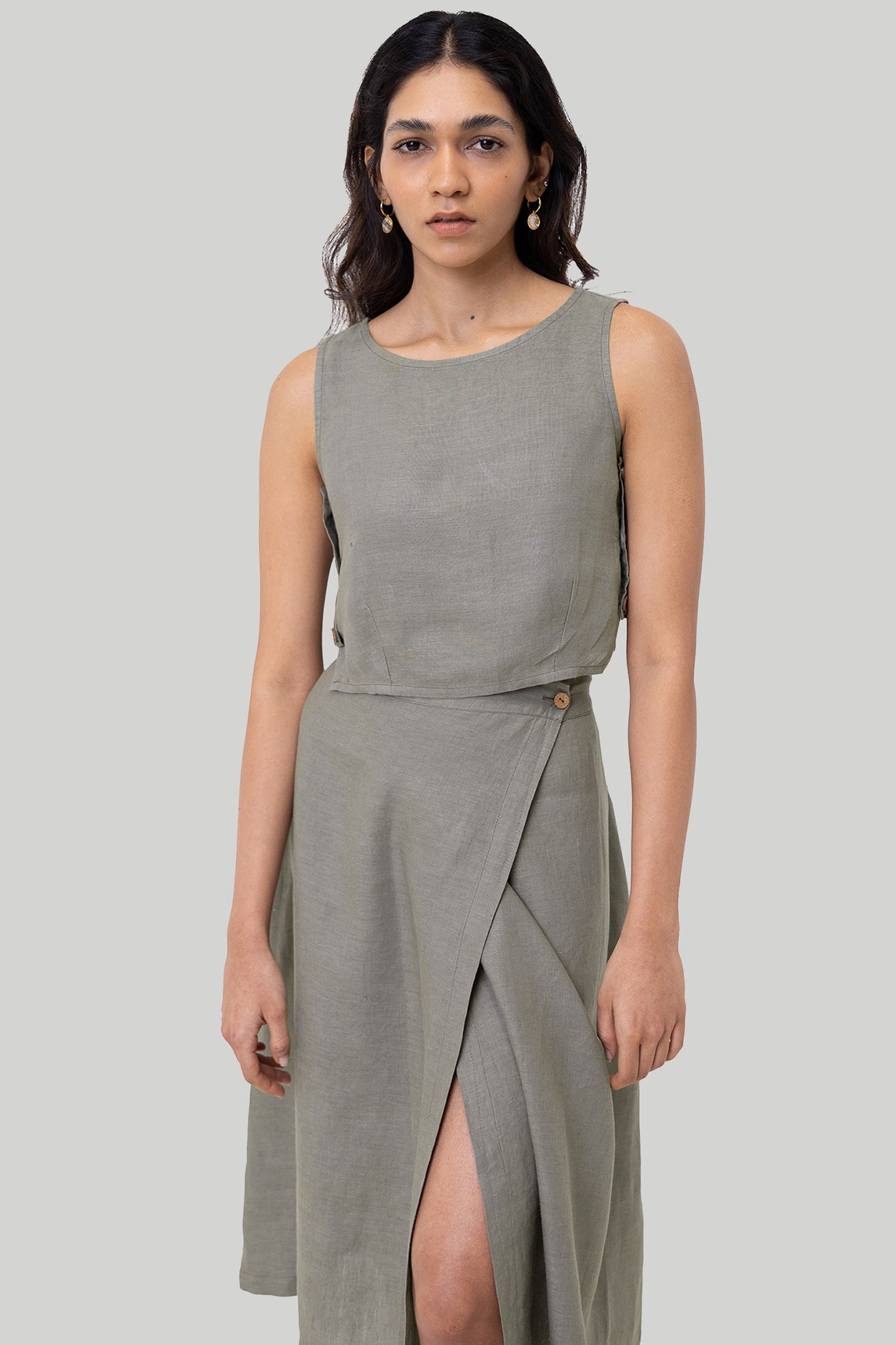 Overlap Midi Skirt in Dark Green – Reistor
