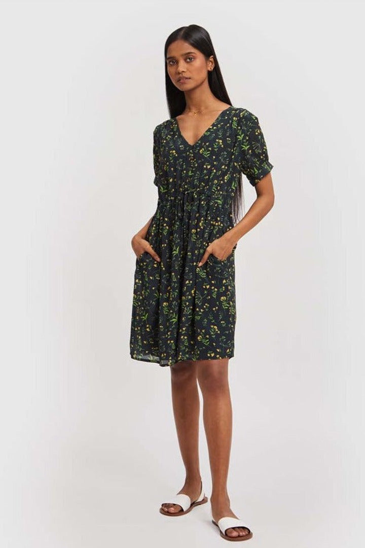 Short Drawstring Dress Emerald Fields | Reistor