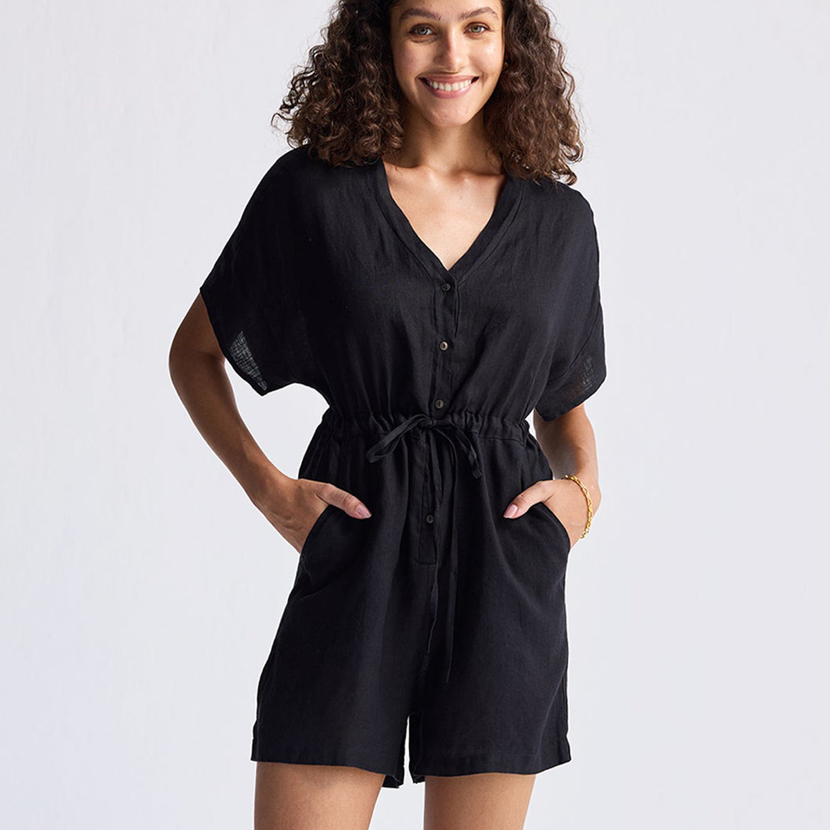 Black V Neck Romper - Cute Women's Rompers – Reistor